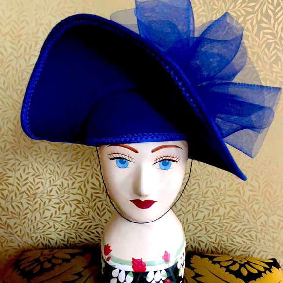 Accessories | Vintage Royal Blue Wool Hat | Poshmark